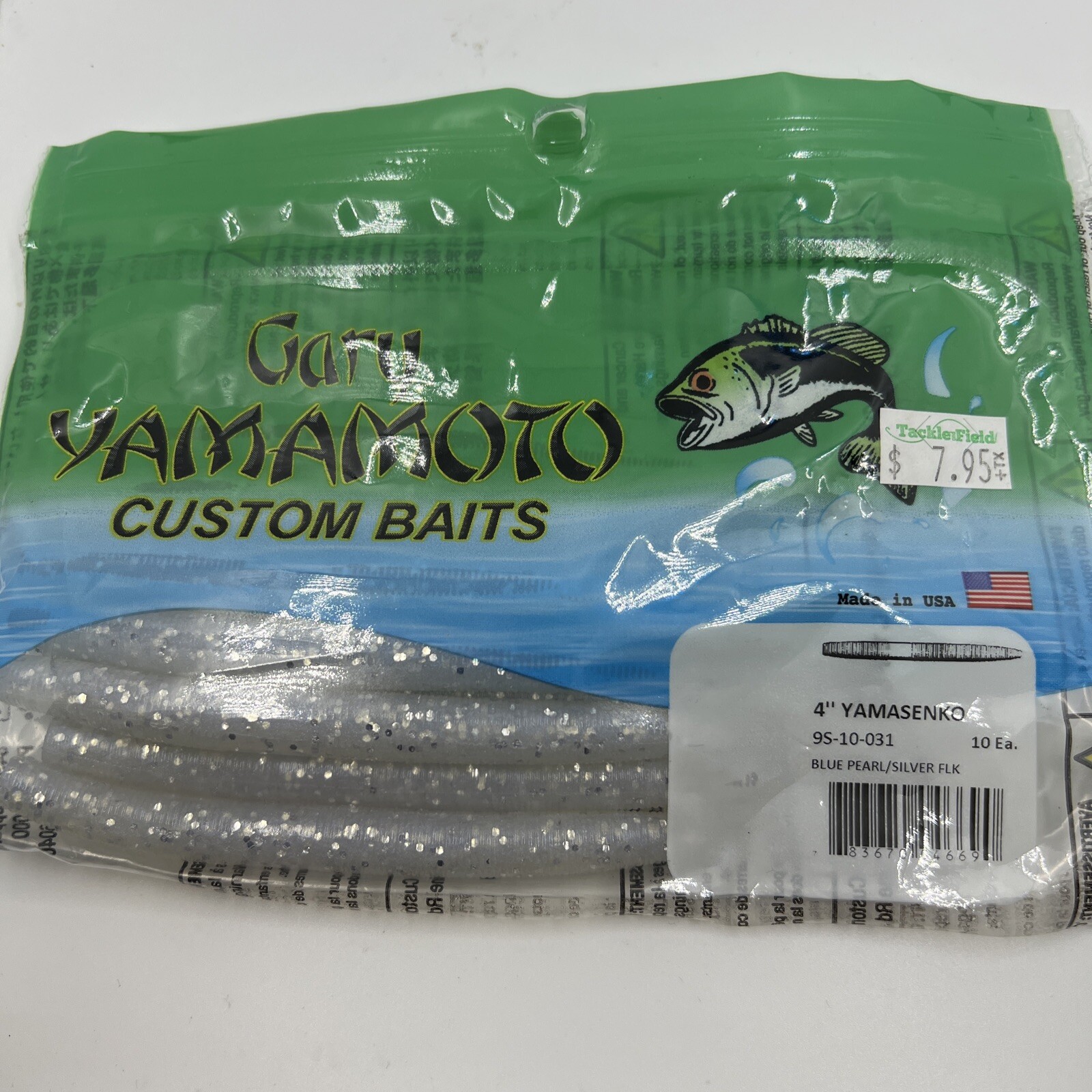 gary yamamoto senko 4" yamasenko 10 pk 9s-10-031 Blue Pearl Silver Flk ...