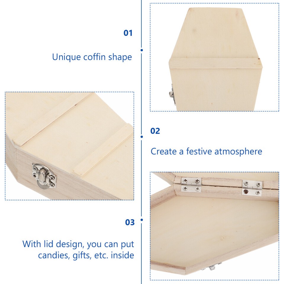 Coffin Shape Candy Box Locking Coffin Box DIY Keepsake Casket | eBay