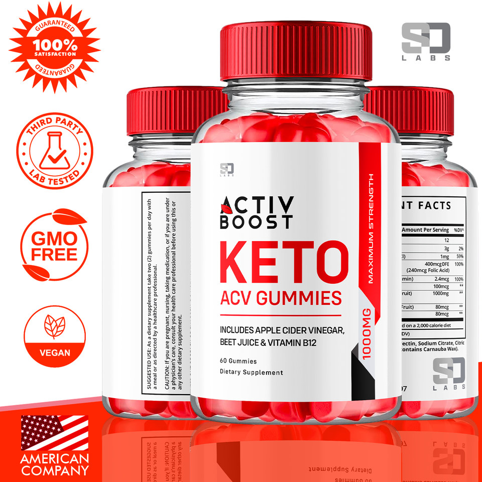 Activ Boost Keto ACV Gummies for Weight Loss, Fat Burn, and Energy (60 ...