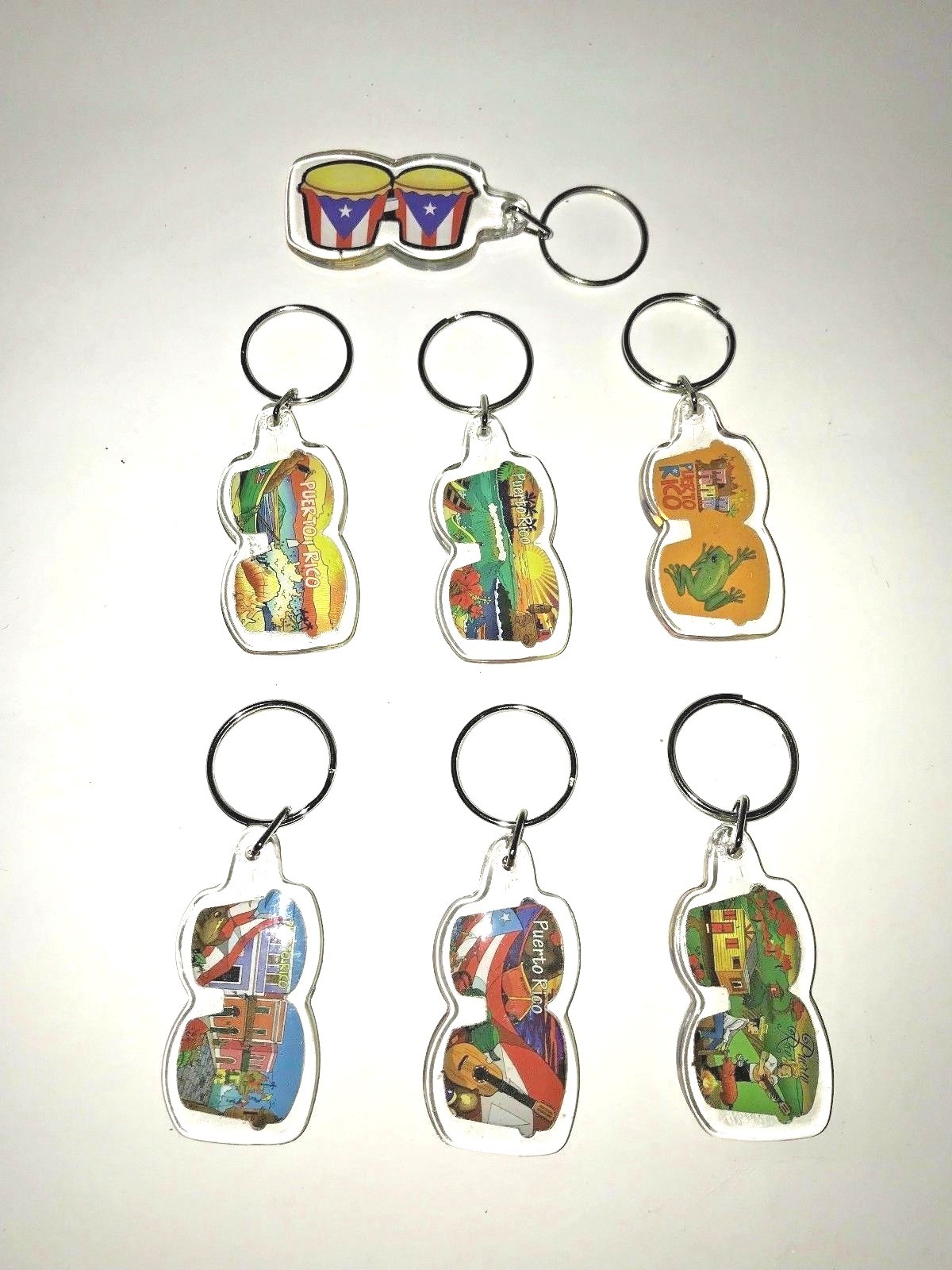 ONE Pcs. ASSORTED Puerto Rico Bongo Key Chain Holder Souvenirs Rican ...