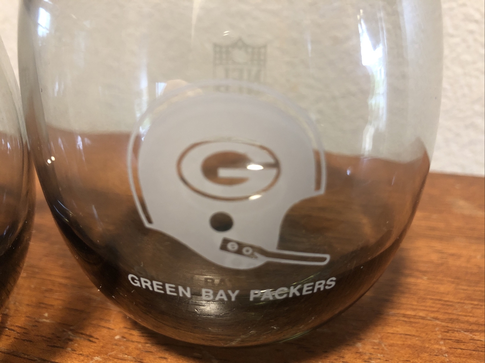 Vintage NFL Smoked Glass Tumblers Rock Glasses Barware Green Bay ...
