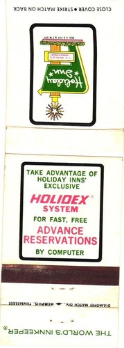 Holiday Inn Holidex System Reservation Vintage Matchbook Cover | eBay