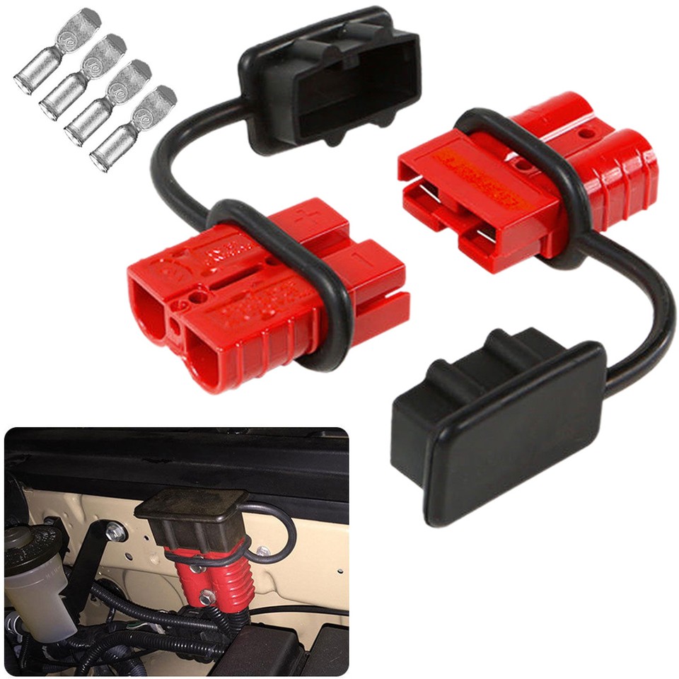 2X 50A Battery Quick Connect Disconnect Jumper Connectors Cable Plug ...