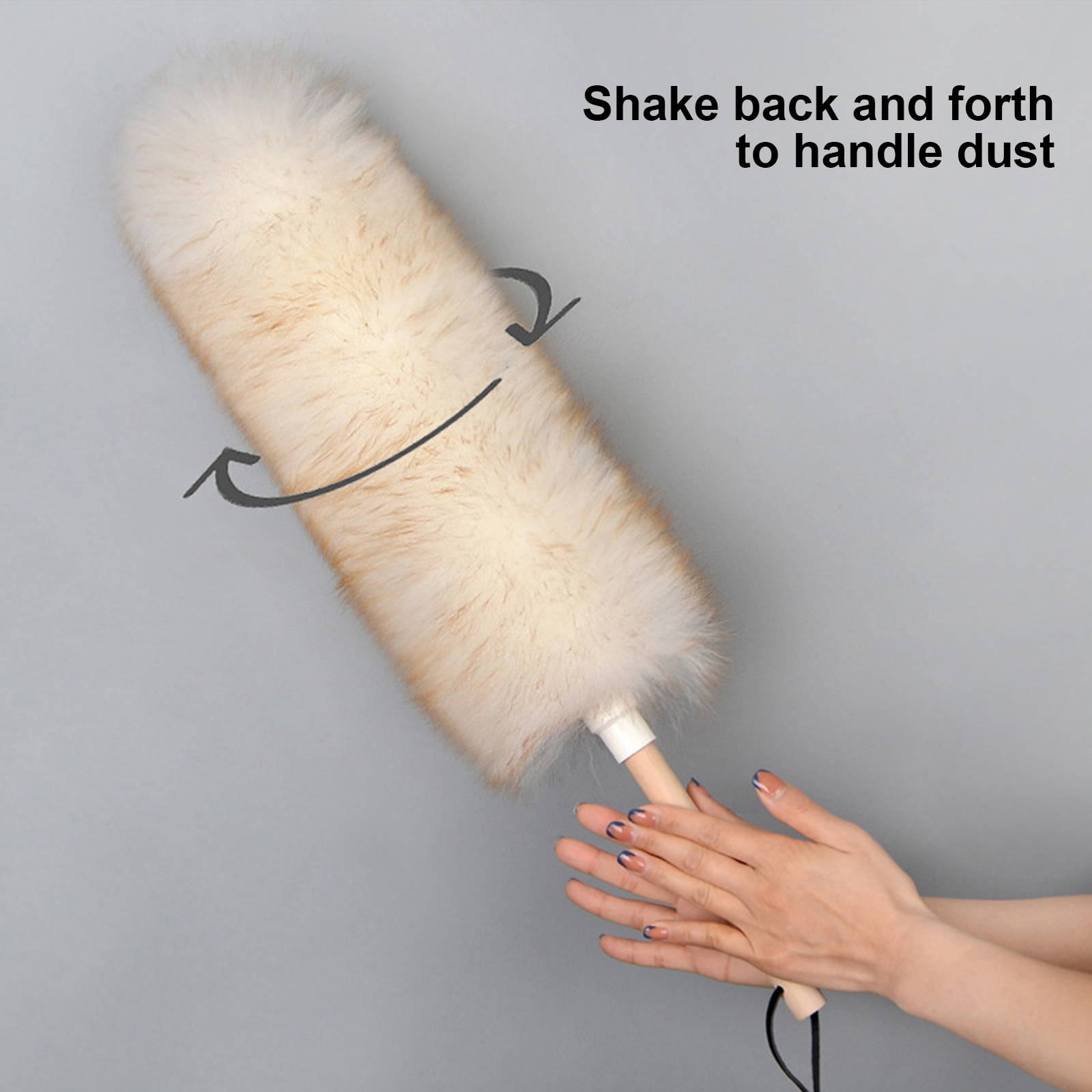 Compact Wooden Handle Duster Solid Wood for Reusable Lambswool Feather ...