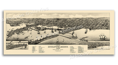 1883 Duluth Minnesota Vintage Old Panoramic City Map - 24x60 | eBay