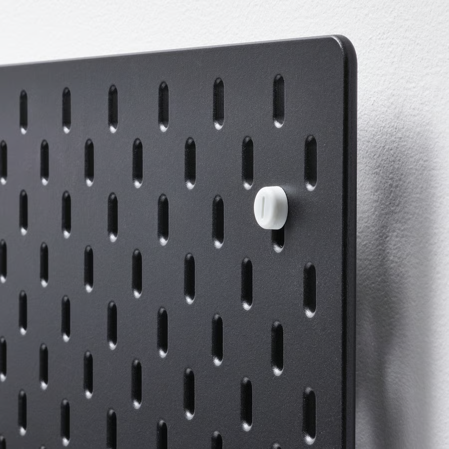 NEW IKEA SKADIS Pegboard Black 36x56cm Wall Storage Board Home Office ...