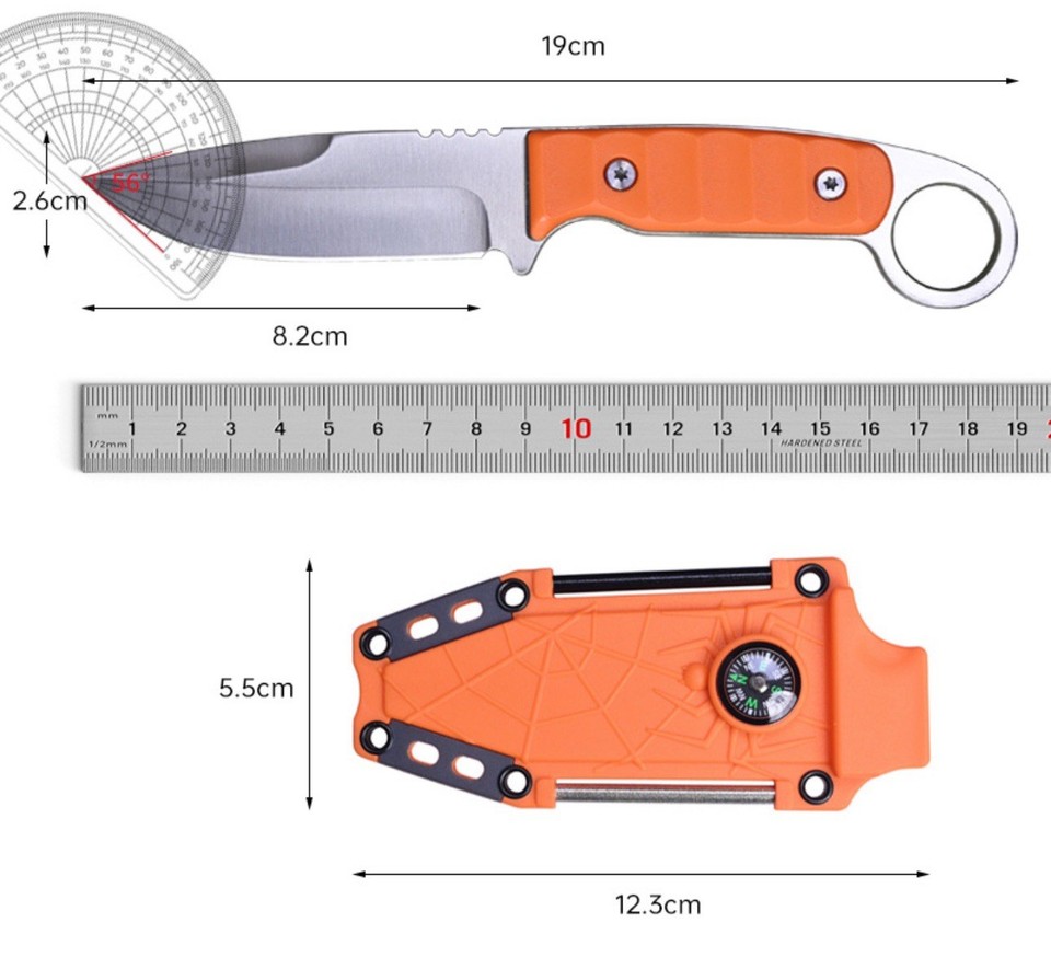 Small Fixed Blade Tactical Hunting Knife with Sheath,Fire Starter ...