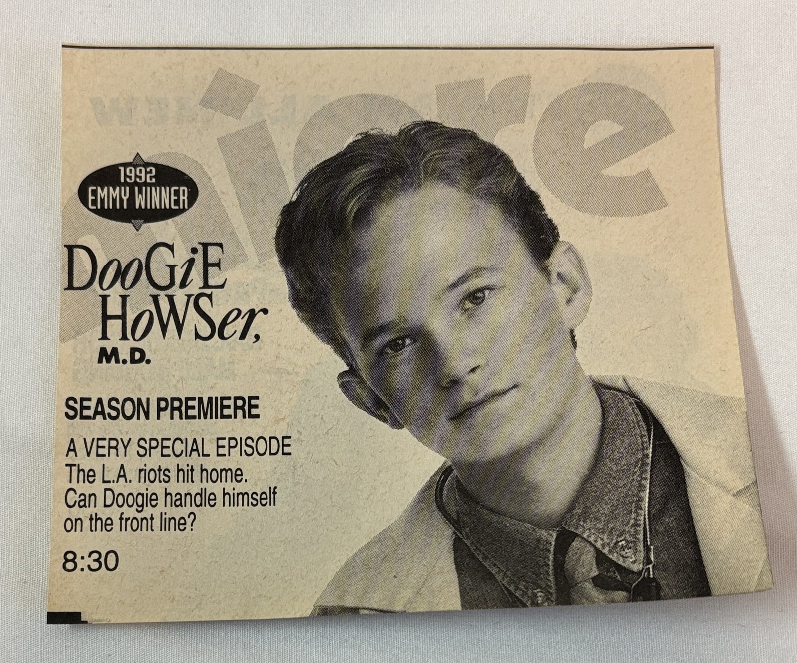 1992 ABC tv ad~ DOOGIE HOWSER M.D. season premiere L.A. riots | eBay