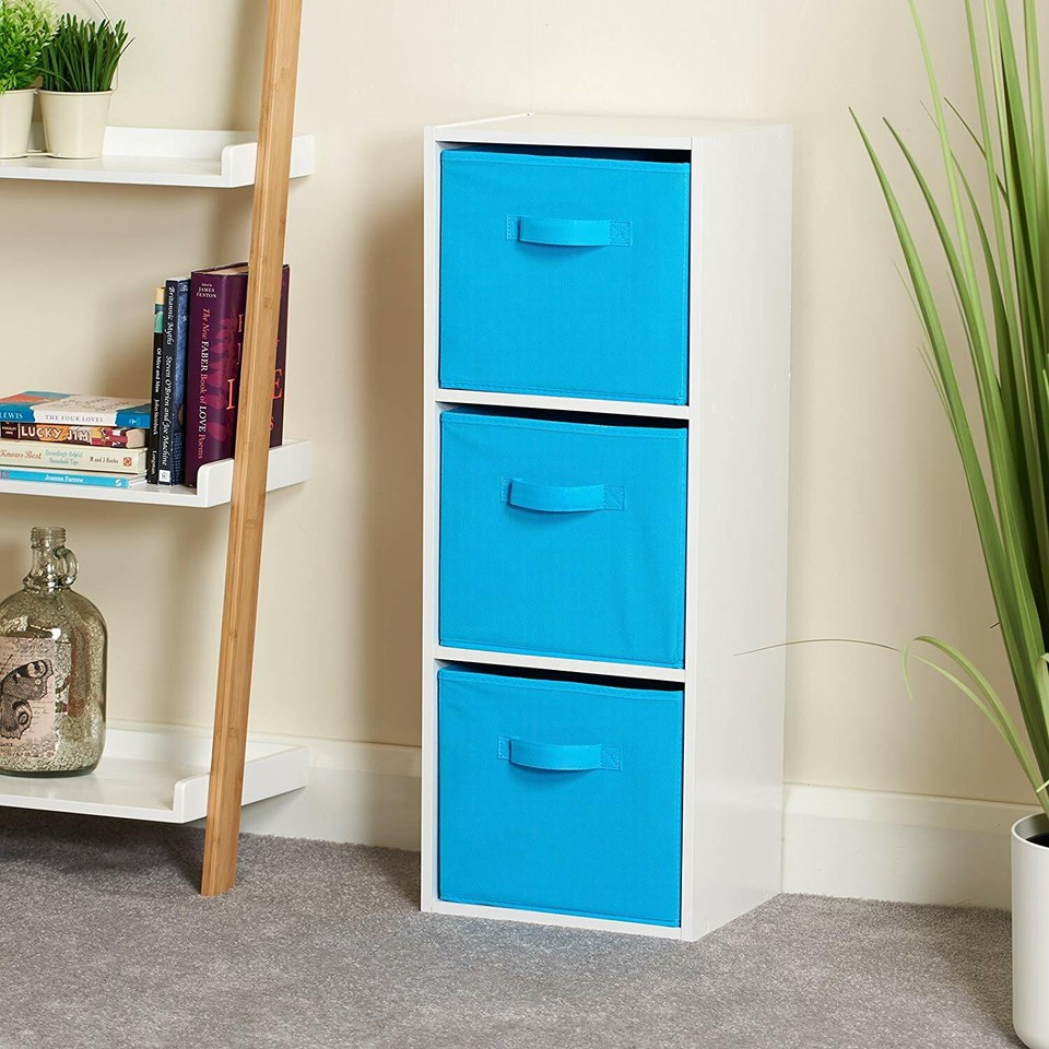 Collapsible Foldable Storage Box Drawer Canvas Fabric Cube Organiser ...