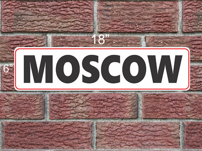 MOSCOW Metal Sign Fantasy Name City State Country Border Town Area ...