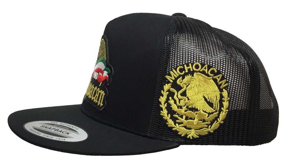 PURO MICHOACÁN 2 LOGOS MEXICO LOGO FEDERAL EL CHAPO GUZMAN HAT BLACK ...
