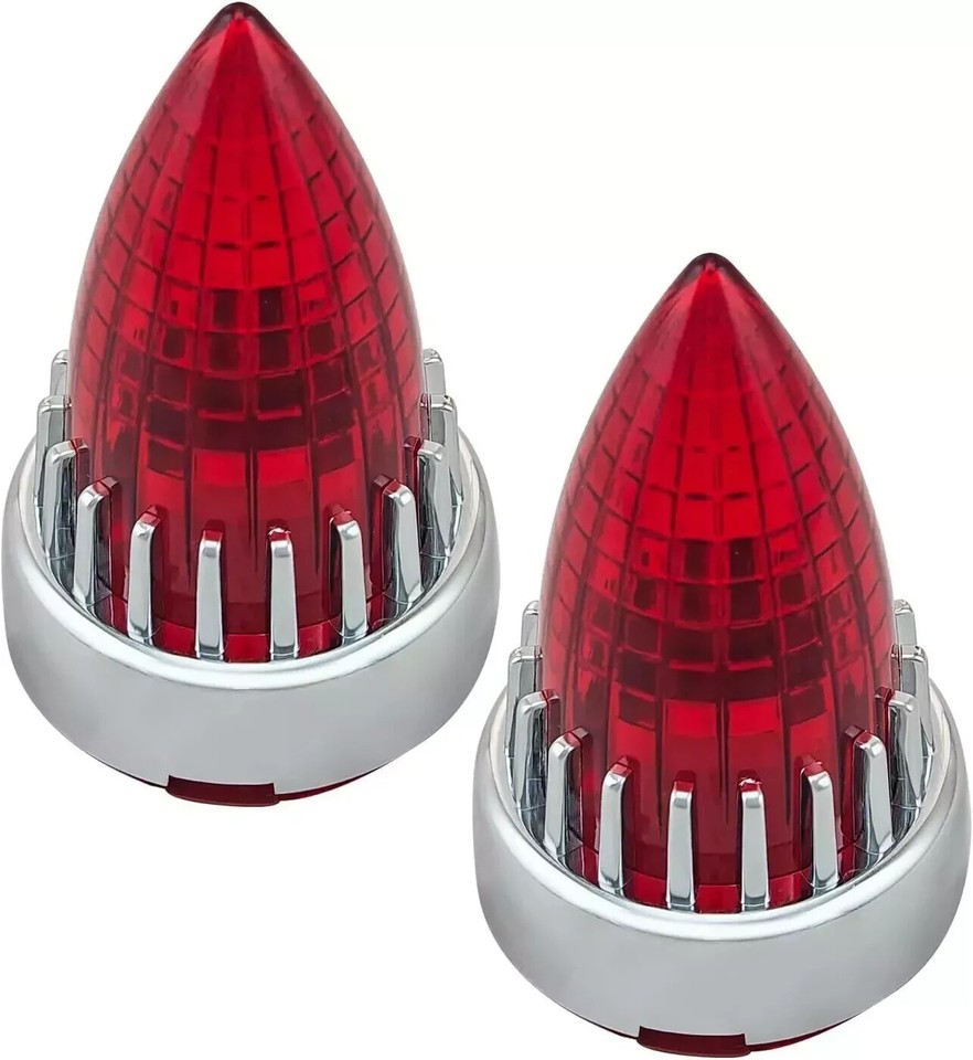 2'' Bullet Motorcycle Turn Signal Lights Red Lens Cover Caps Clip-on ...