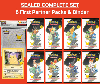 COMPLETE SET (8) Pokémon First Partner Packs + Binder | BRAND NEW ...