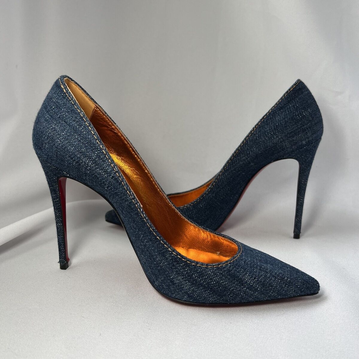 Christian Louboutin KATE 100 Miss Denim Stiletto Heels Pumps Christian Louboutin KATE 100 Miss Denim Stiletto Heels Pumps
