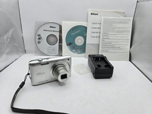 Nikon 16.0 Megapixels Coolpix S3300 Silver Digital Camera w/ Battery ...