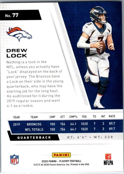 2020 Panini Playoff - Drew Lock #77 | eBay