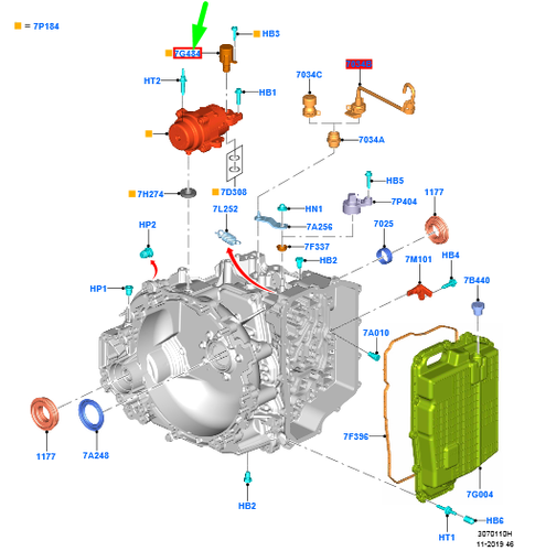 FORD MONDEO MK5 Transmission Solenoid Assy JM5P-7G484-CE 2260144 NEW ...