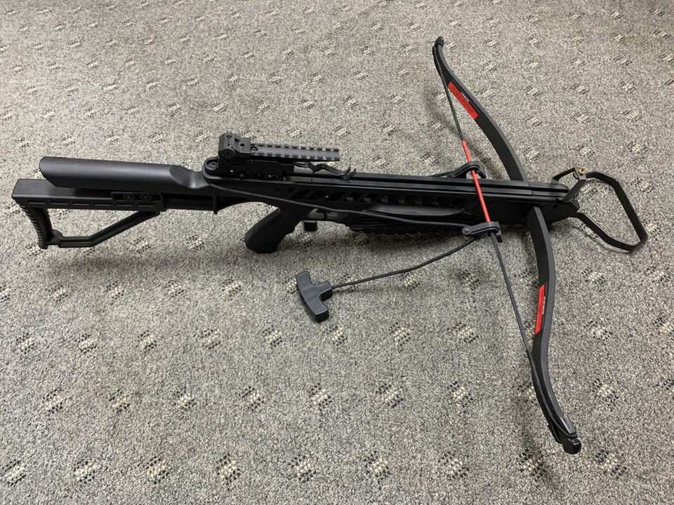 *Silent Strike Black 245fps Crossbow w/Open Sights & Cocking Device ...