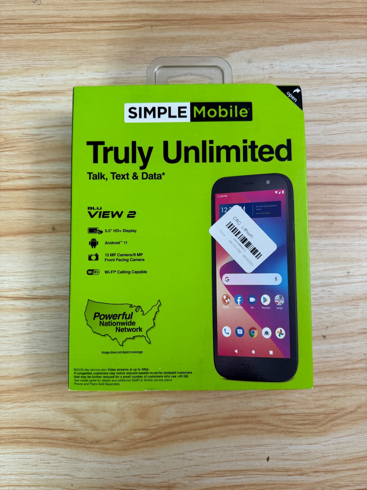 TracFone Prepaid BLU View 2, B131DL, 32GB, Black **BRAND NEW IN BOX**