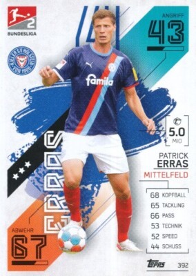 392 HOLSTEIN KIEL - ERRAS PATRICK - GERMANY CARD TOPPS BUNDESLIGA 2022 ...