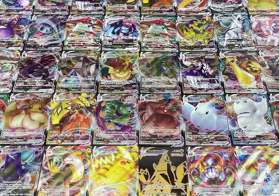 Pokemon Card Lot 100 Official TCG Cards + Ultra Rare | VMAX GX EX VSTAR ...