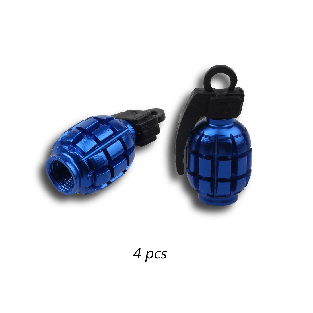 4X Blue Grenade Valve Caps Dust Covers Cycle Bike Bicycle MTB BMX Car ...