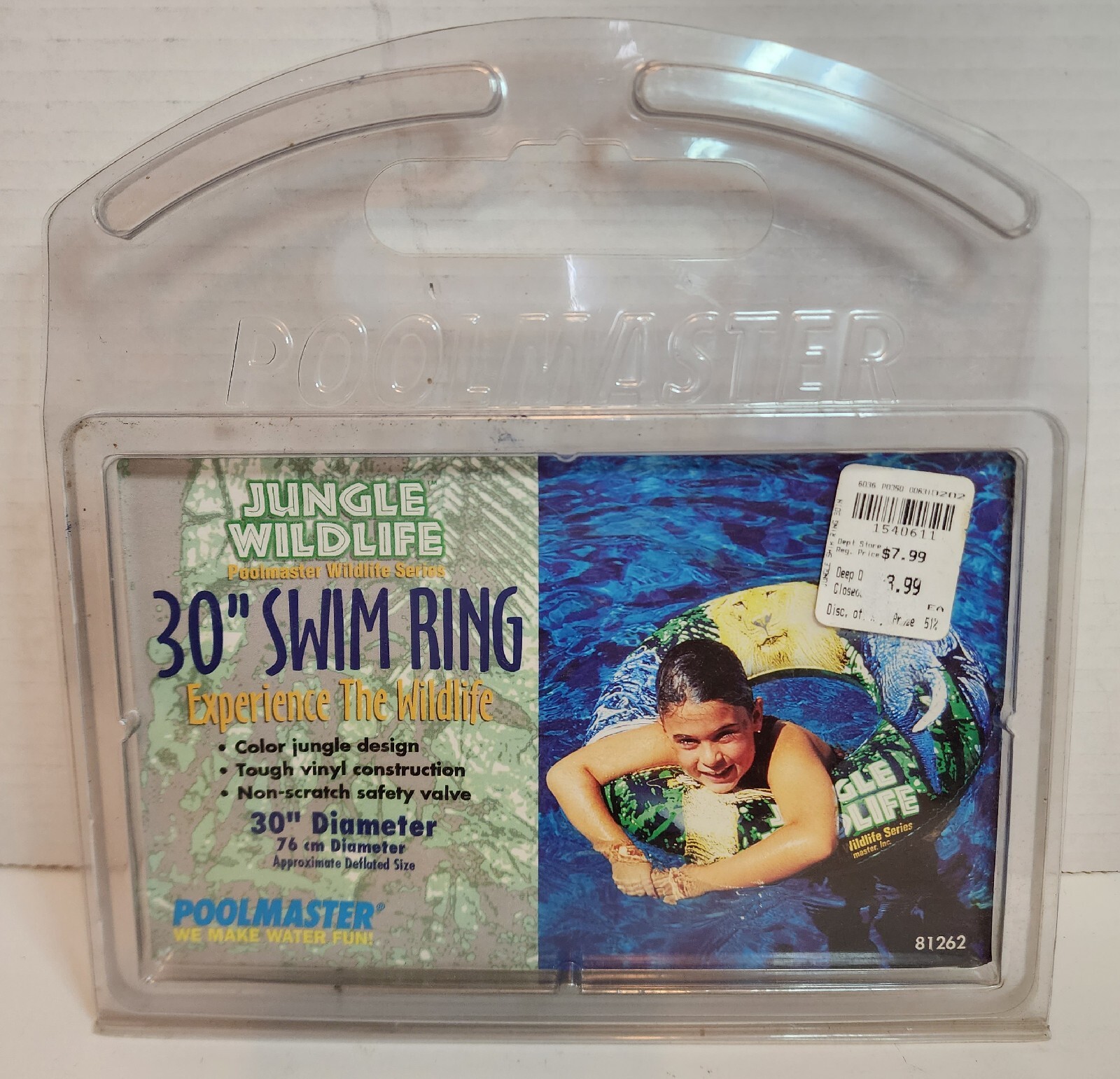 New In Package Vtg Jungle Wildlife Series 30 Inch Swim Ring Poolmaster ...