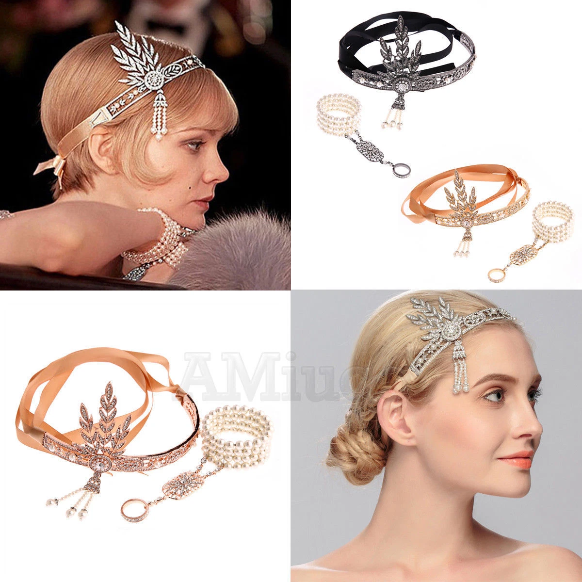 1920s Pearl Headbands
