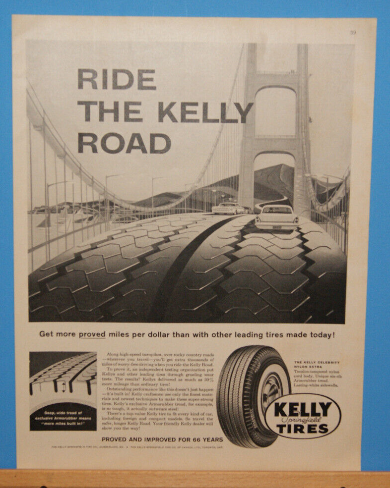 1960 Print Sales AD Advertisement Art Car Automobile Kelly Springfield ...