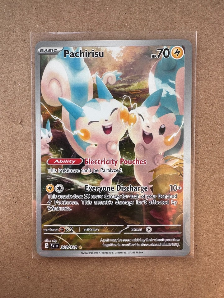 Pachirisu 208/198 Illustration Rare Holo - Scarlet & Violet Pokémon TCG ...