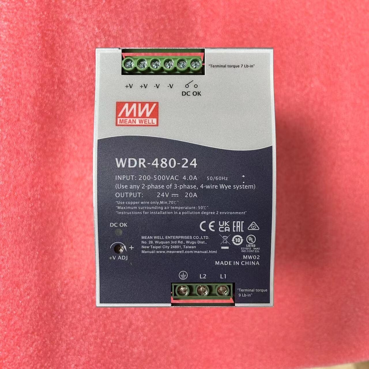 MEAN WELL WDR-480-24 WDR-480-48 480W Single output industrial power ...