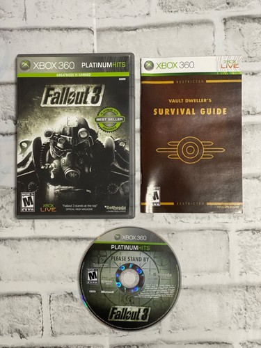 Microsoft Xbox 360 Fallout 3 Complete with Manual Game Platinum Hits ...