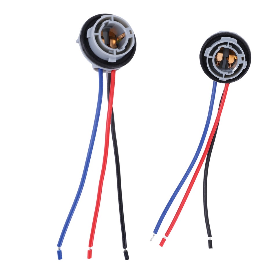 2PCS 1157 2357 LED Pig Tail Plug Stop Brake Turn Light Bulb Socket ...