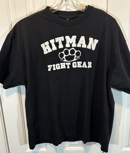 HITMAN FIGHT GEAR MEN'S XXL SHIRT UFC MMA BOXING BLACK T-SHIRT BRASS ...