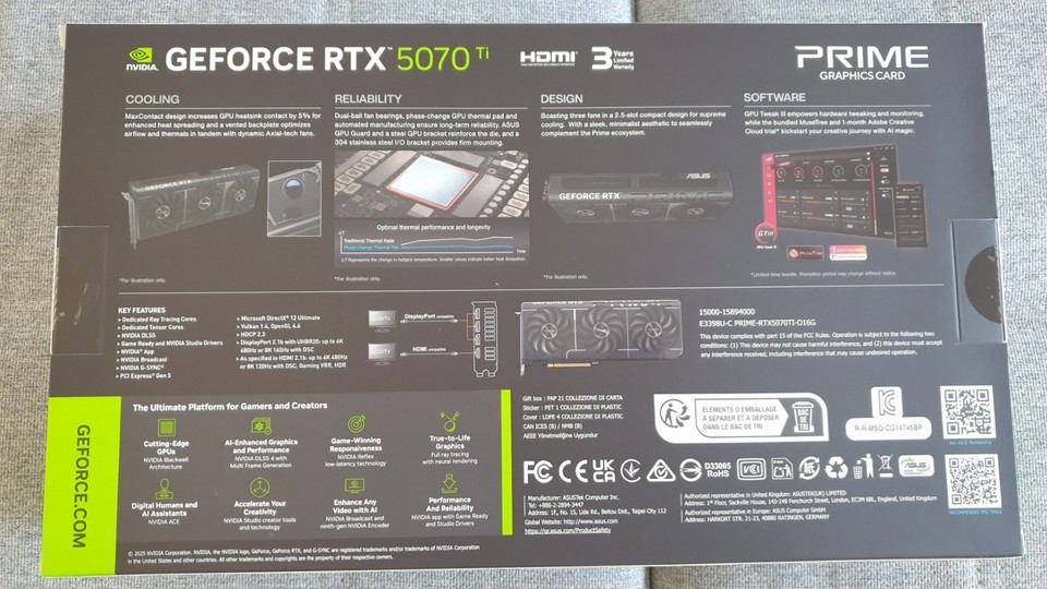 ASUS PRIME GeForce RTX 5070 Ti OC 16GB PRIME-RTX5070TI-O16G DDR7 ...