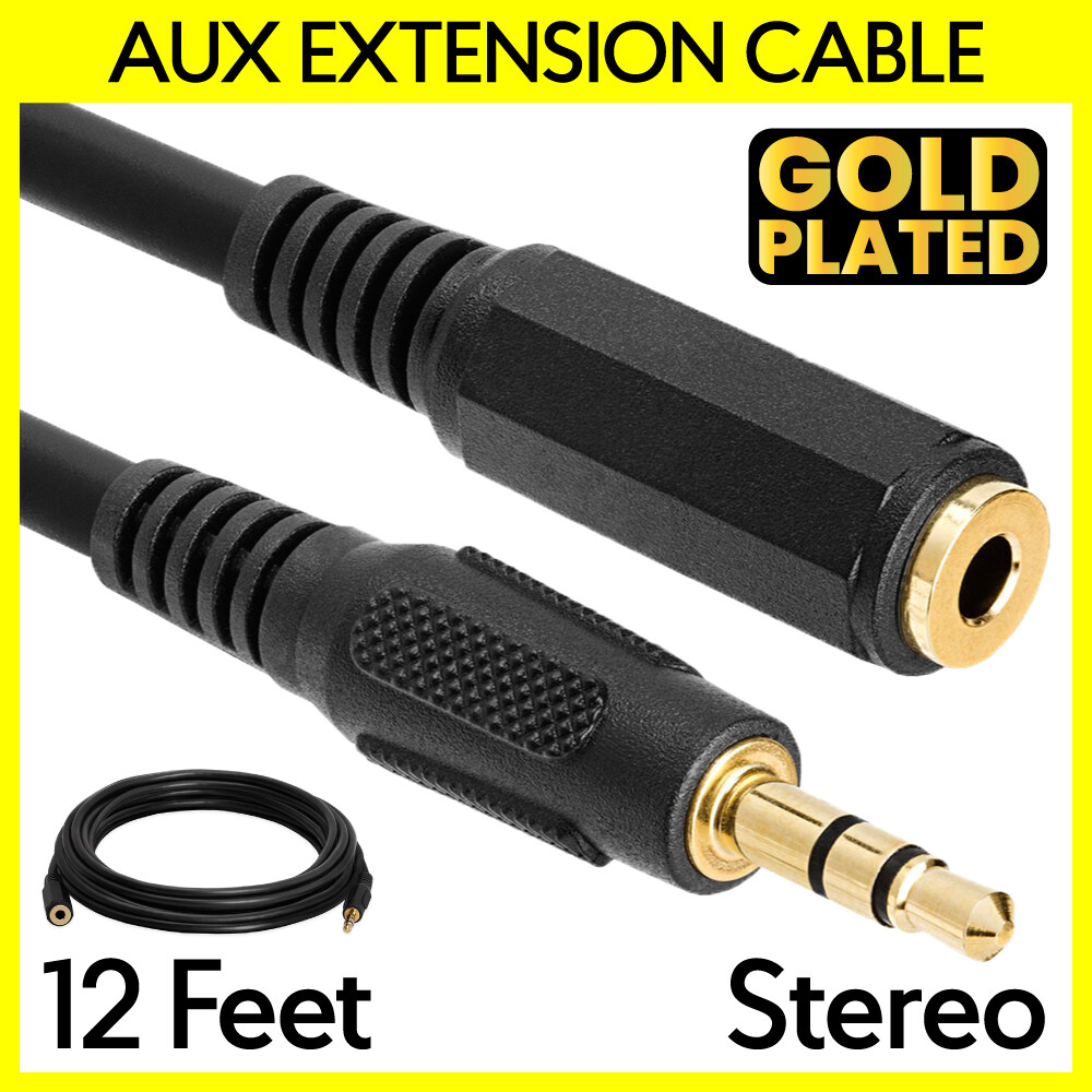 3.5mm Extension Cable 12 Ft Aux Extender Cord 1/8" Stereo Cable ...