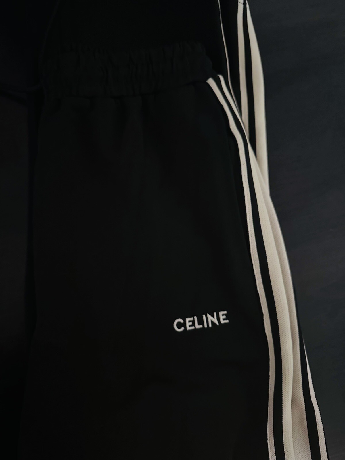 Celine Womens Cashmere Logo Drawstring Knit Joggers Lounge Pants Black ...