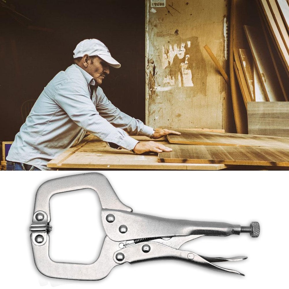 Carbon Steel Woodworking Welding C-Shaped Clamps Flat Locking Grip ...