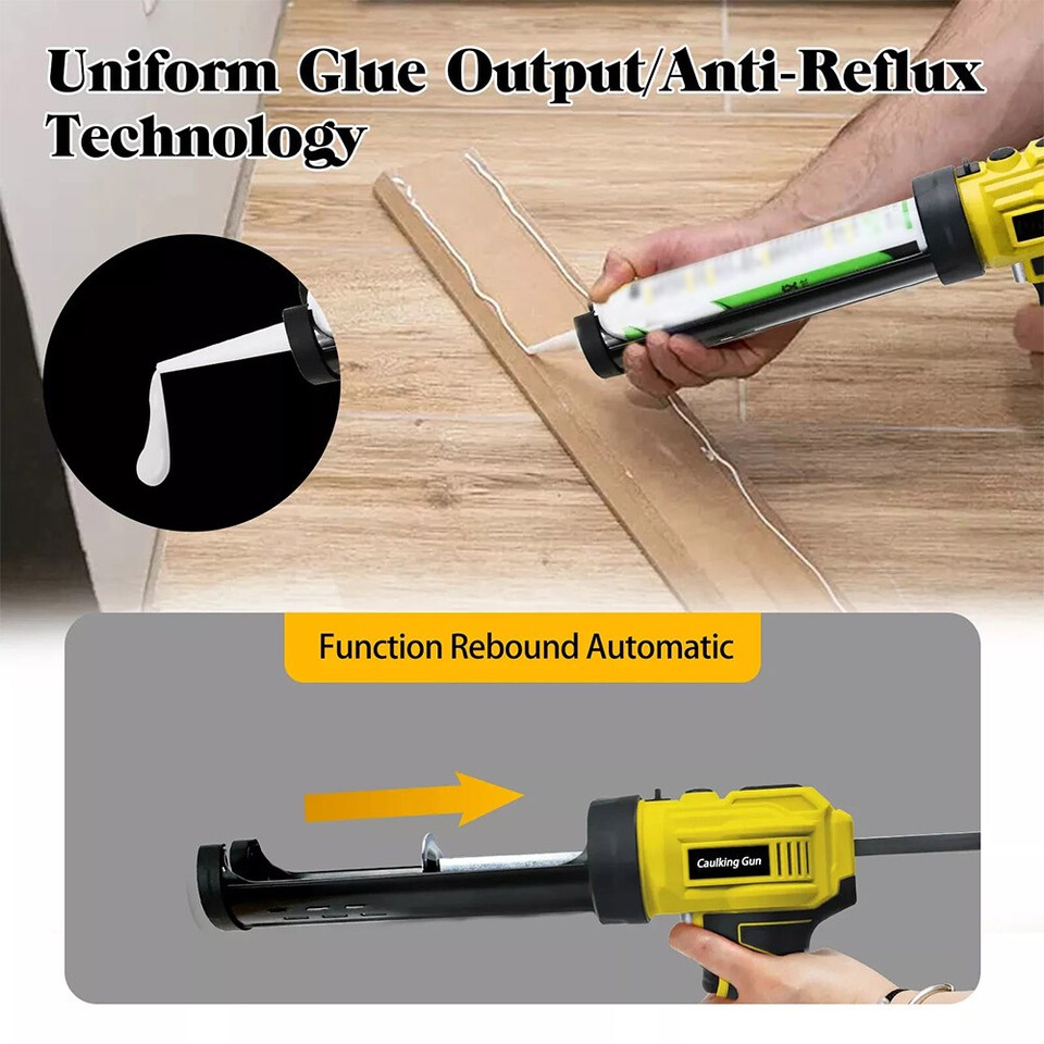 Electric Caulking Glass Mastic Sealant Glue Gun Cordless For DeWalt 18V ...