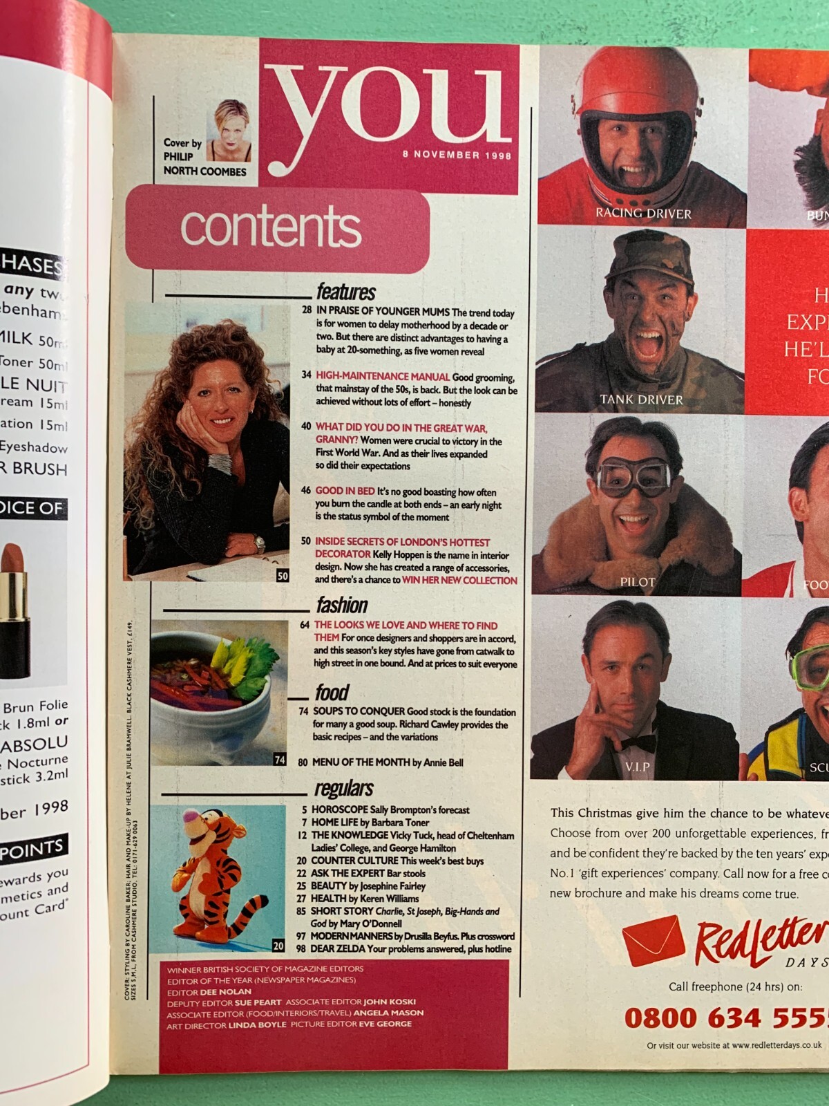 YOU magazine 08-Nov-1998 George Hamilton Kelly Hoppen Penny Vincenzi ...