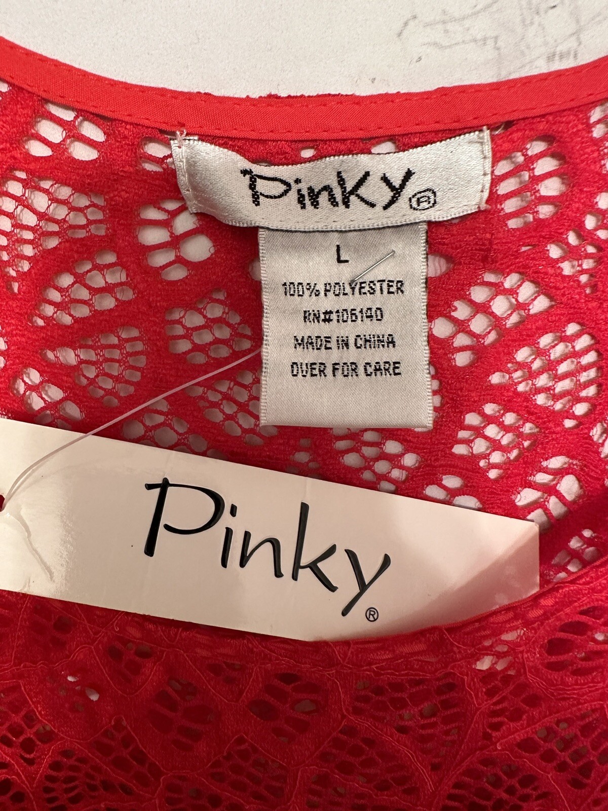Pinky Women’s Red Lace sleeveless Casual Dress Size Large | eBay