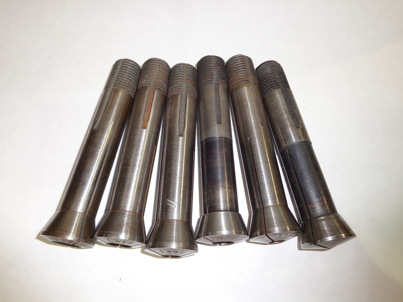 Used U2 Cutter Grinder Collets 6 pieces 3/32, 11/32, 13/32, 15/32, 17/ ...