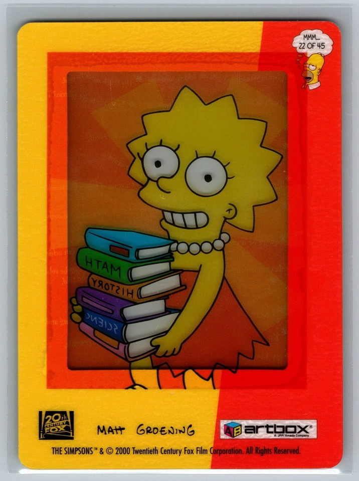 Smart Words 2000 Artbox The Simpsons FilmCardz #22 Trading Card Lisa ...