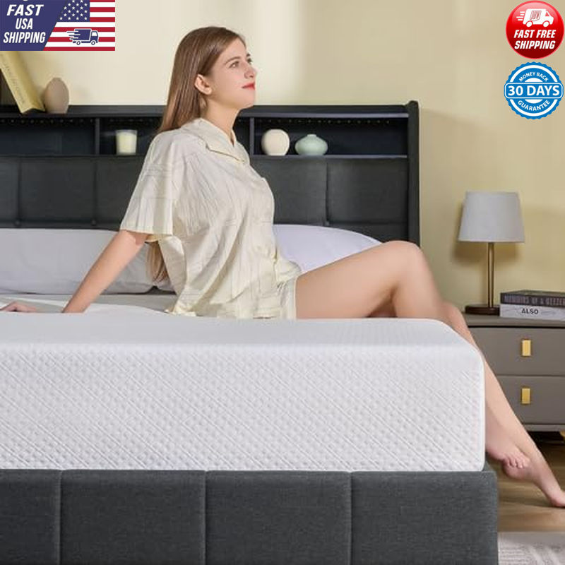 6" Twin Size Gel Memory Foam Mattress in a Box Fiberglass Free Mattress ...