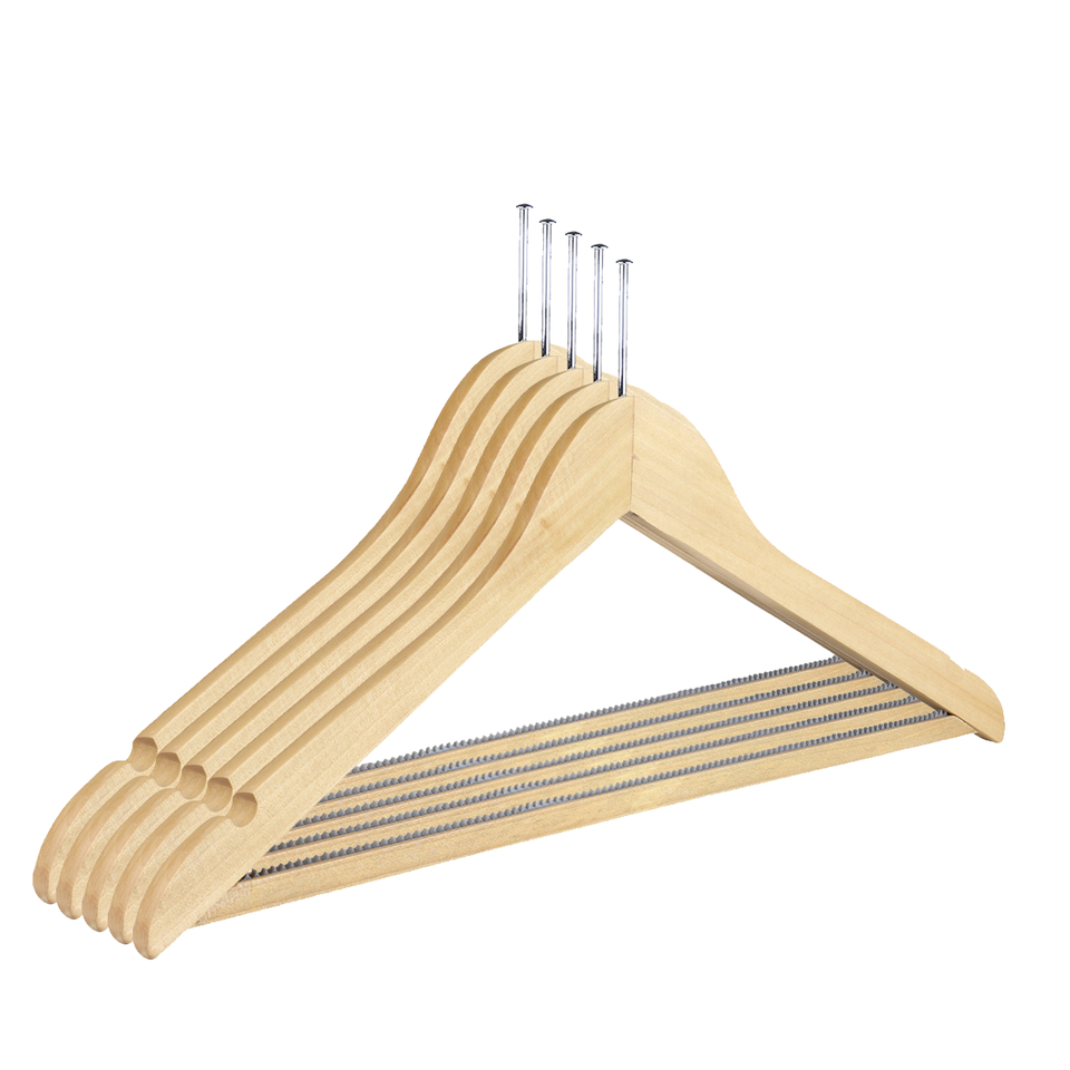Wooden Coat Hotel Hangers Wishbone 45cm Natural Wooden Anti-Theft ...