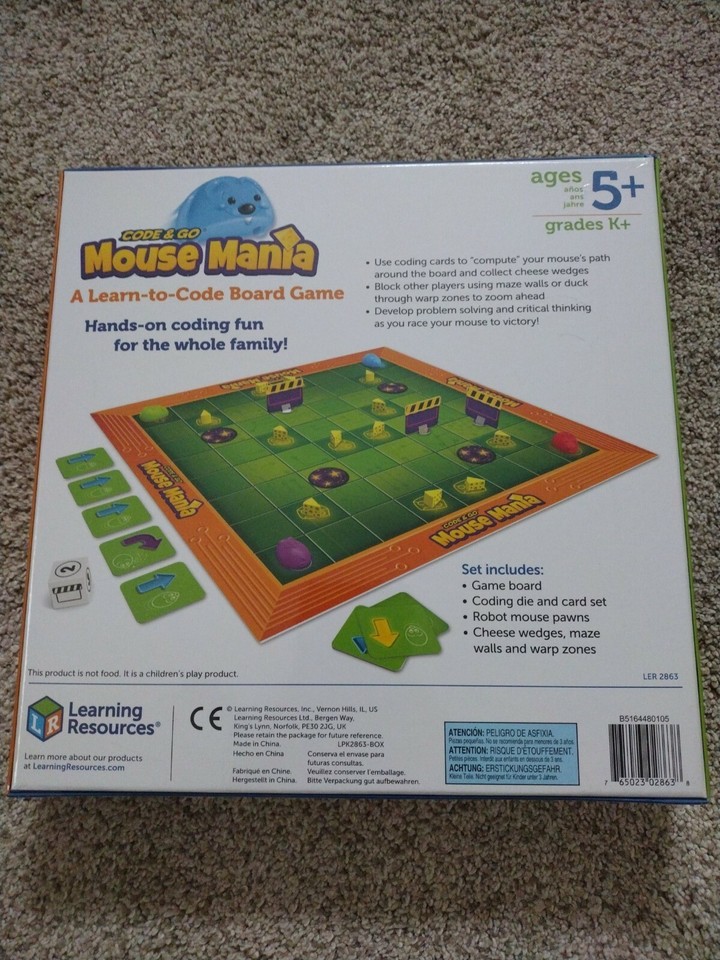 Learning Resources Board Game Mouse Mania 10"Wx10"Lx1-7/10"H Multi ...