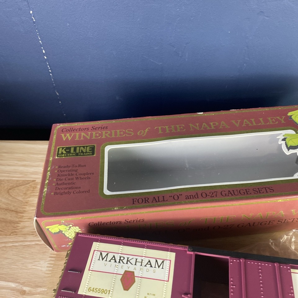 K-Line K645-5901 Markham Vineyards (Napa Valley) Boxcar w/Metal Trucks ...