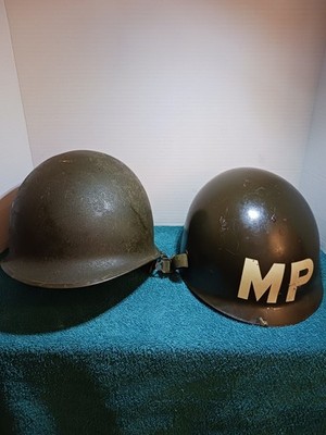 MP M-1 Army Military Helmet ,Steel Outer Shell & Liner | eBay