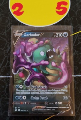 Pokémon TCG Garbodor V Evolving Skies 100/203 Holo Ultra Rare **PACK ...