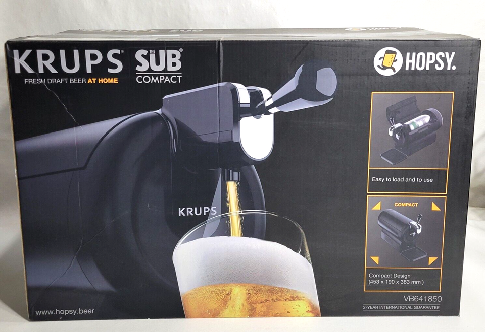 Krups Hopsy VB641850 Compact Counter Top Kegerator Torpedo Draft Beer ...